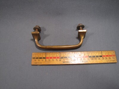 Vint. Cast Brass File Cabinet Handle 3 3/8" Ctr to Ctr drawer pull | eBay
