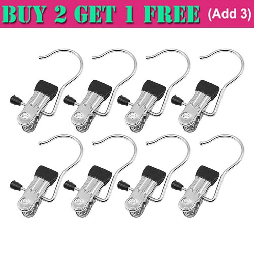 Stainless steel strong trouser clip metal non-slip clip drying rack ...