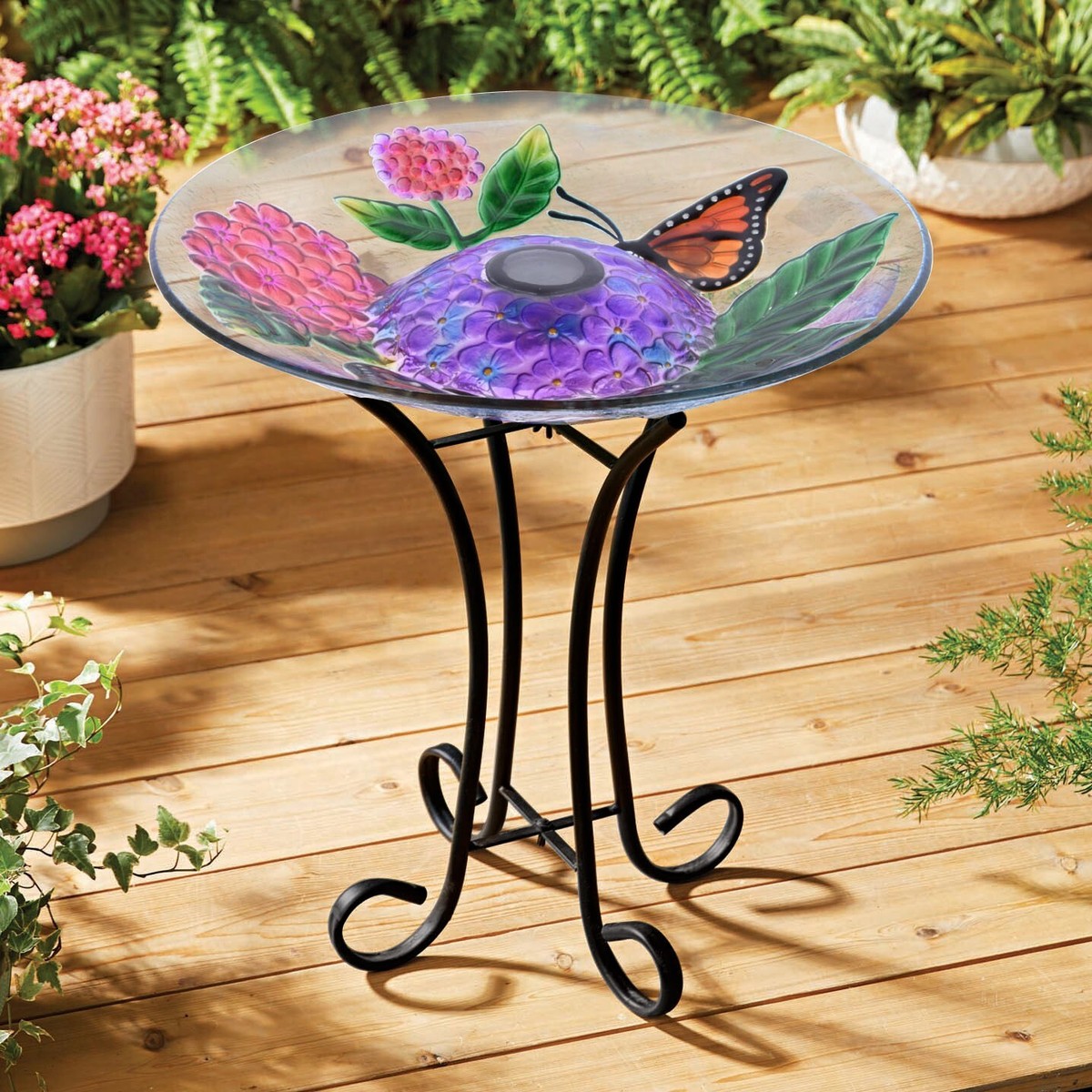 Butterfly Solar Fountains DARTWOOD Solar Bird Bath And Water Fountain