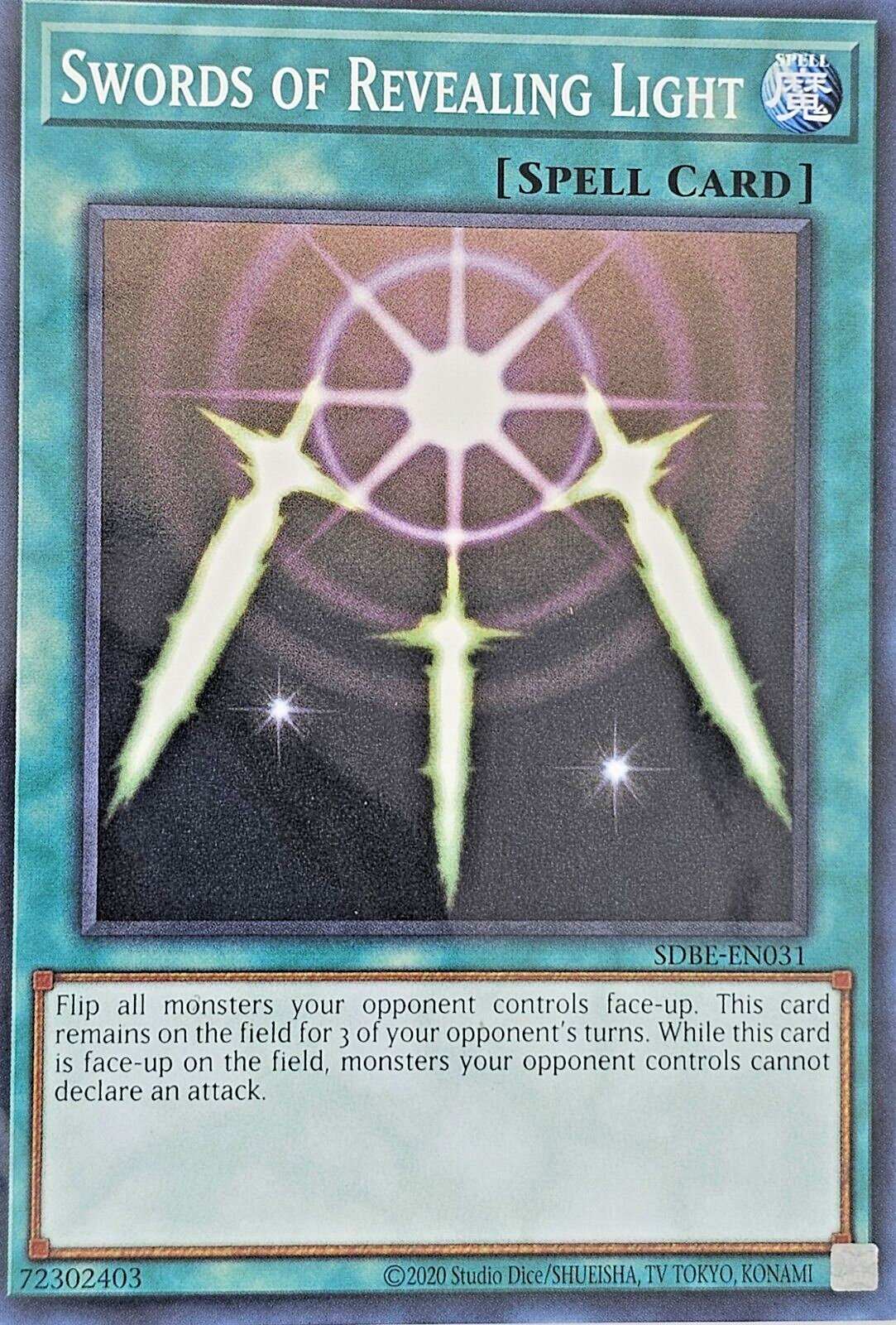 A927 YUGIOH SPELL CARD SWORDS OF REVEALING LIGHT SDBE-EN031 | eBay