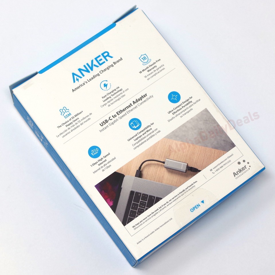 Anker USB-C to Ethernet RJ45 Gigabit Adapter MacBook iPad Pro ...