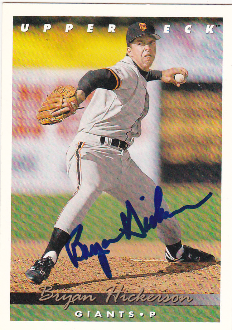 BRYAN HICKERSON SAN FRANCISCO GIANTS SIGNED CARD CHICAGO CUBS COLORADO ...