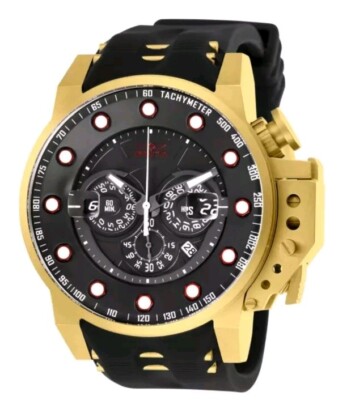 NEW INVICTA 25272 I FORCE BOMBER CHRONOGRAPH BLACK DIAL GOLD STEEL ...