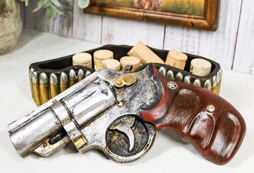 Rustic Old World Western Country Cowboy Gun Pistol With Bullets Trinket ...