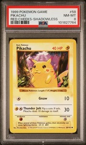 Pikachu 1999 Pokemon Game #58 Shadowless (Red Cheeks) Price Guide ...