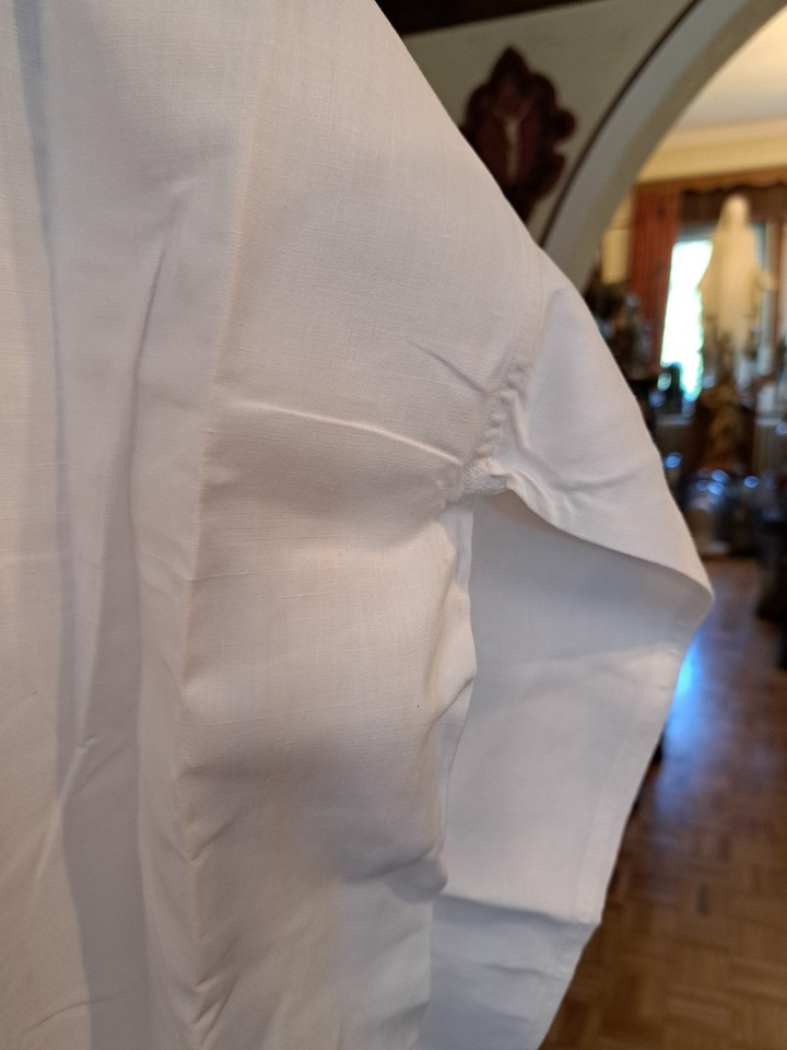 XXLAntique Catholic Church Priest Altar Cotton Embroidered ALB Surplice ...