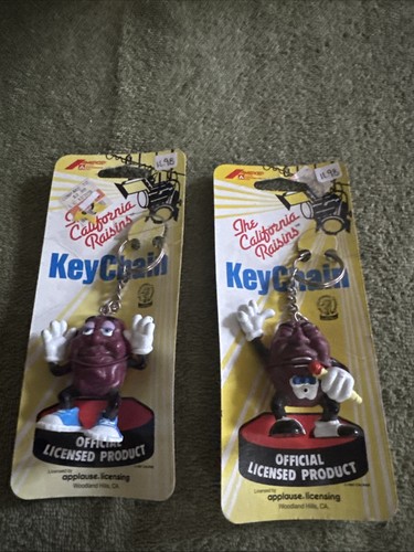 Vintage NIP California Raisins Lot Of 2 Keychains Applause 1987 New MOC ...
