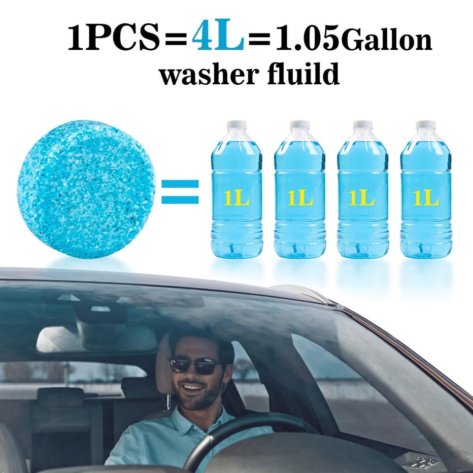 Sukh Car Windshield Washer Tablets - Washer Fluid Tablets Glass Cleaner ...