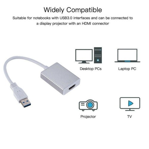 USB 3.0 to HDMI Converter Drive Free External Graphics Card Cable Audio ...