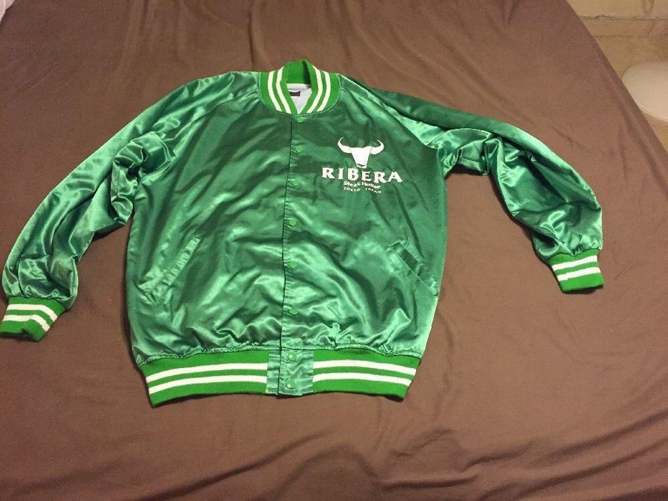 Ribera Steakhouse Green Bomber Wrestling Jacket Unisex Casual Outerwear ...