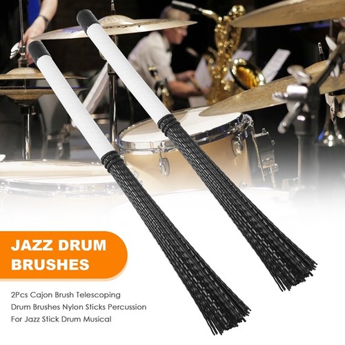 2Pcs Cajon Brush Telescoping Drum Brushes Nylon Sticks Percussion for ...