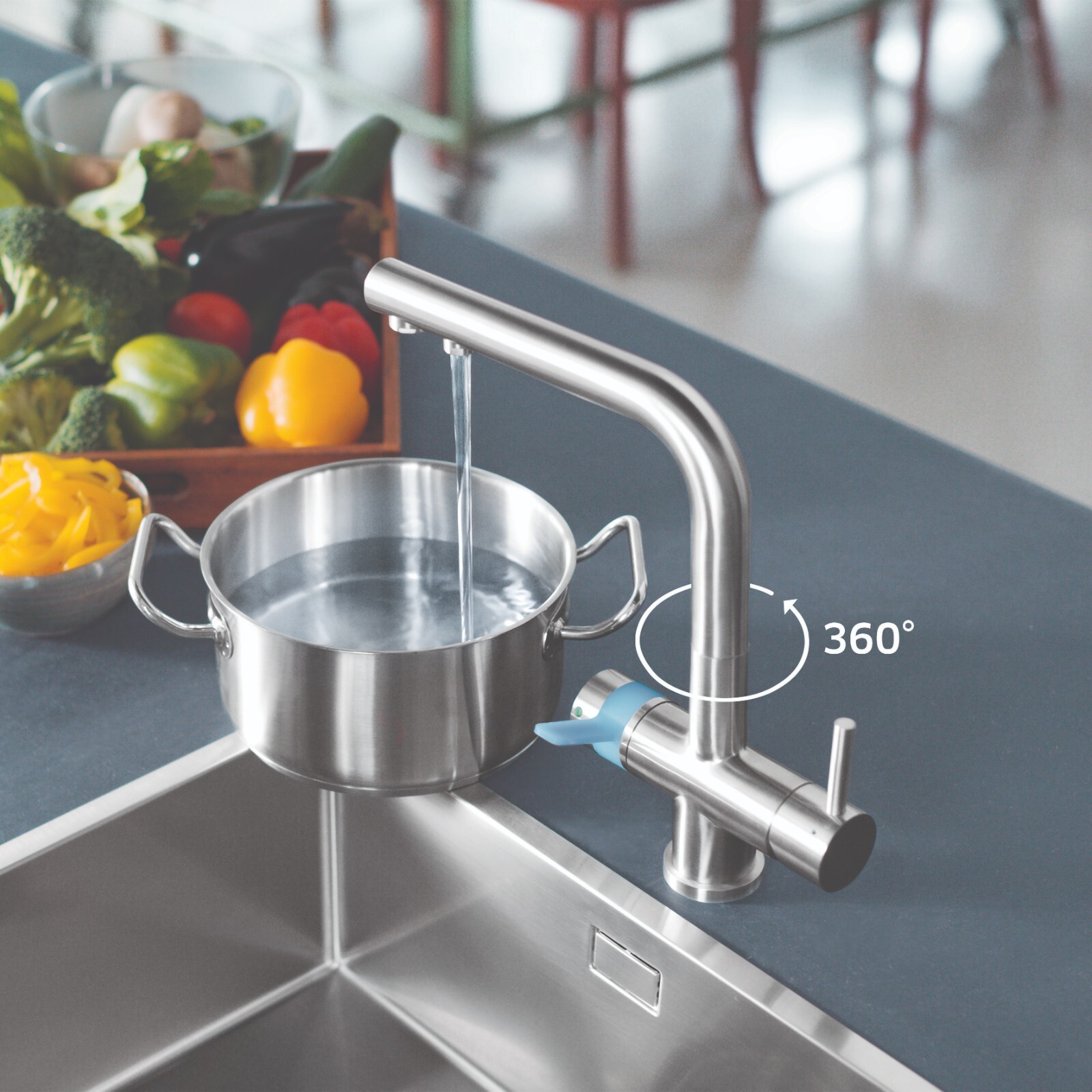 BRITA mypure P1 3-Way Water Filter Tap, Rectangle, Reduces Chlorine ...