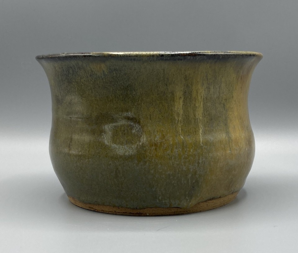 Studio Stoneware Pottery Earthtone Colors Drip Glaze Bowl Signed 6" | eBay