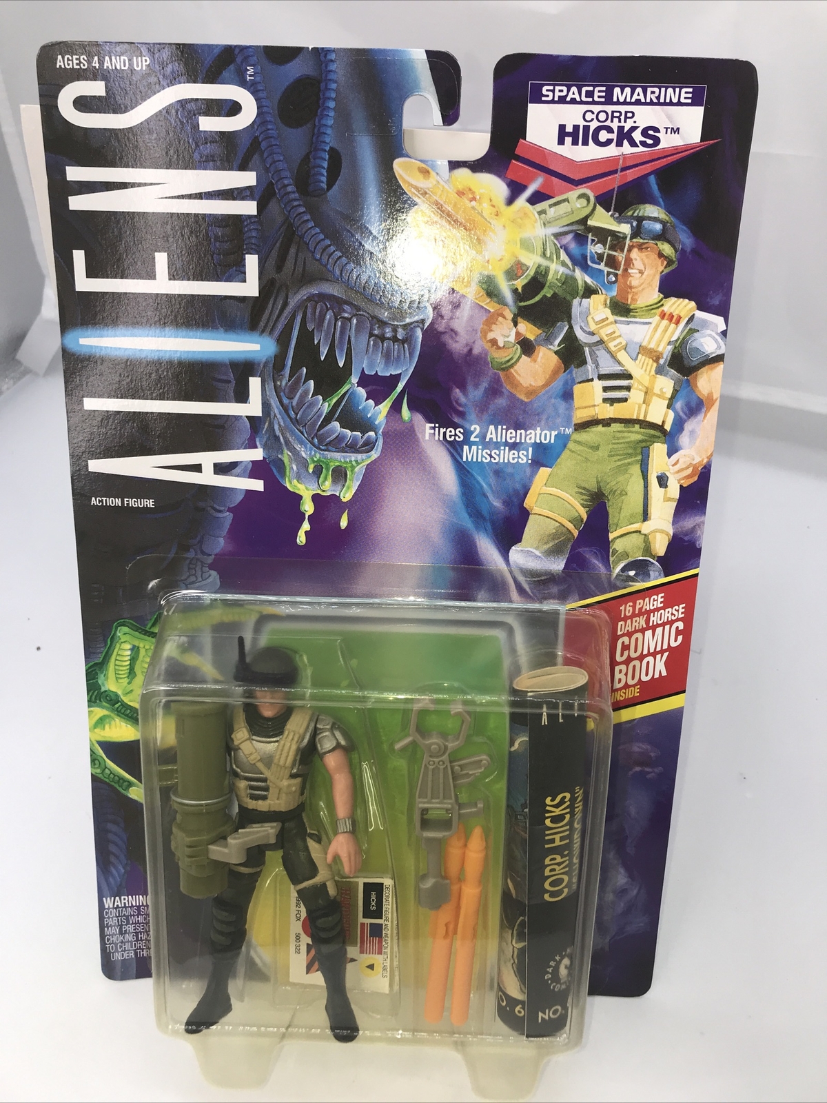 1992 Kenner Aliens Space Marine HICKS Action Figure NEW CASE FRESH READ ...