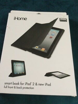 iHome Smart Book Case for iPad 2 Black IH-IP1103B front & back ...