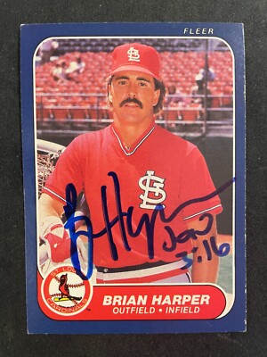 1986 Fleer SIGNED: Brian Harper, CARDINALS #36 | eBay