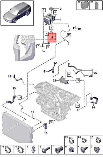 Genuine PORSCHE Cayenne 9YA Retainer For Reservoir PAB12123200 | eBay