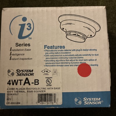 NEW System Sensor Model 4WTA-B 4 Wire Plug-In Photoelectric with Base | eBay