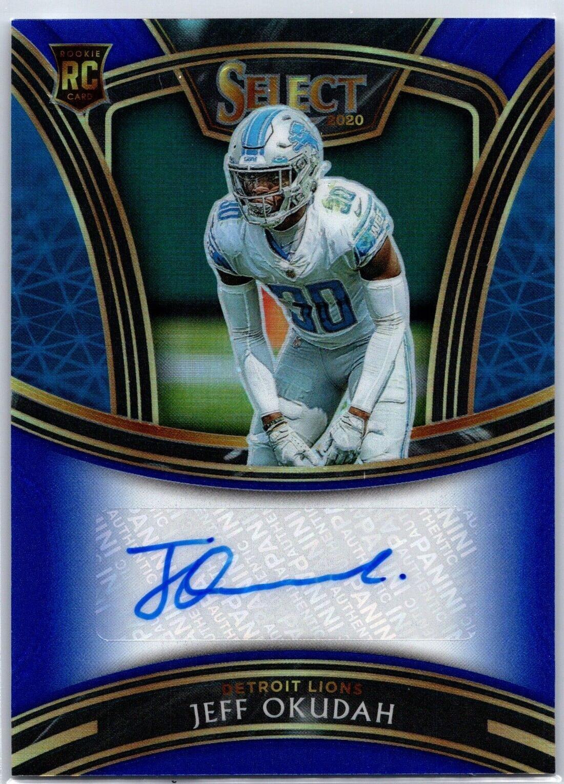 2020 Panini Select - Select Signatures Jeff Okudah #SS-JOK Blue Prizm ...