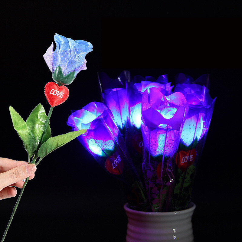 HG Romantic Luminous Artificial Rose Flower LED Light Up Rose Flower ...
