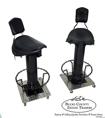 Unusual Pair of Custom Motorcycle Seat Bar Stools | eBay