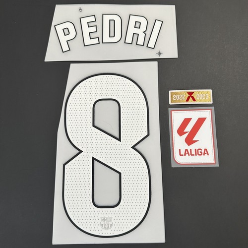 Gavi #6 Barcelona FC Home Name & Number Set- La Liga Font & Patches | eBay