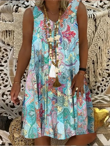 Plus Size Tropical Oversized Tank Dress – Peacock Blue Elegance FREE ...