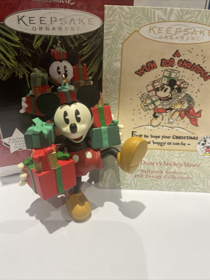 HALLMARK KEEPSAKE MICKEY MOUSE READY FOR CHRISTMAS ORNAMENTS 1998 NEW ...