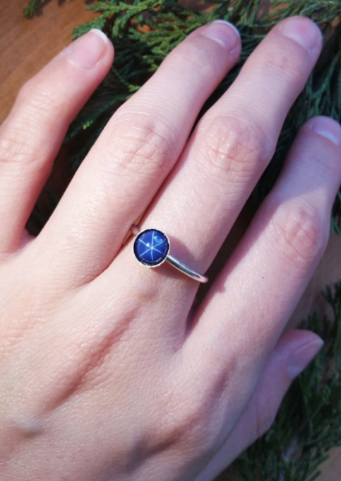 Blue Star Sapphire Ring 925Silver Handmade Ring For Men & Women Sapphire Jewelry | eBay