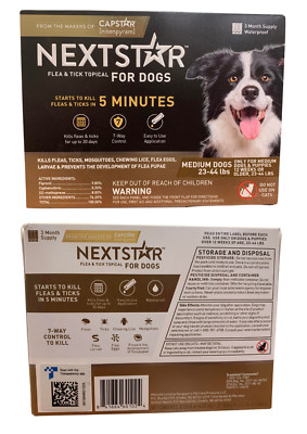 Capstar NEXTSTAR Flea and Tick Topical for Medium Dogs 23-44 lbs. 3 ...