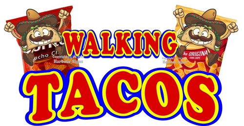 Walking Tacos DECAL (CHOOSE YOUR SIZE) Concession Food Truck Vinyl Sign ...