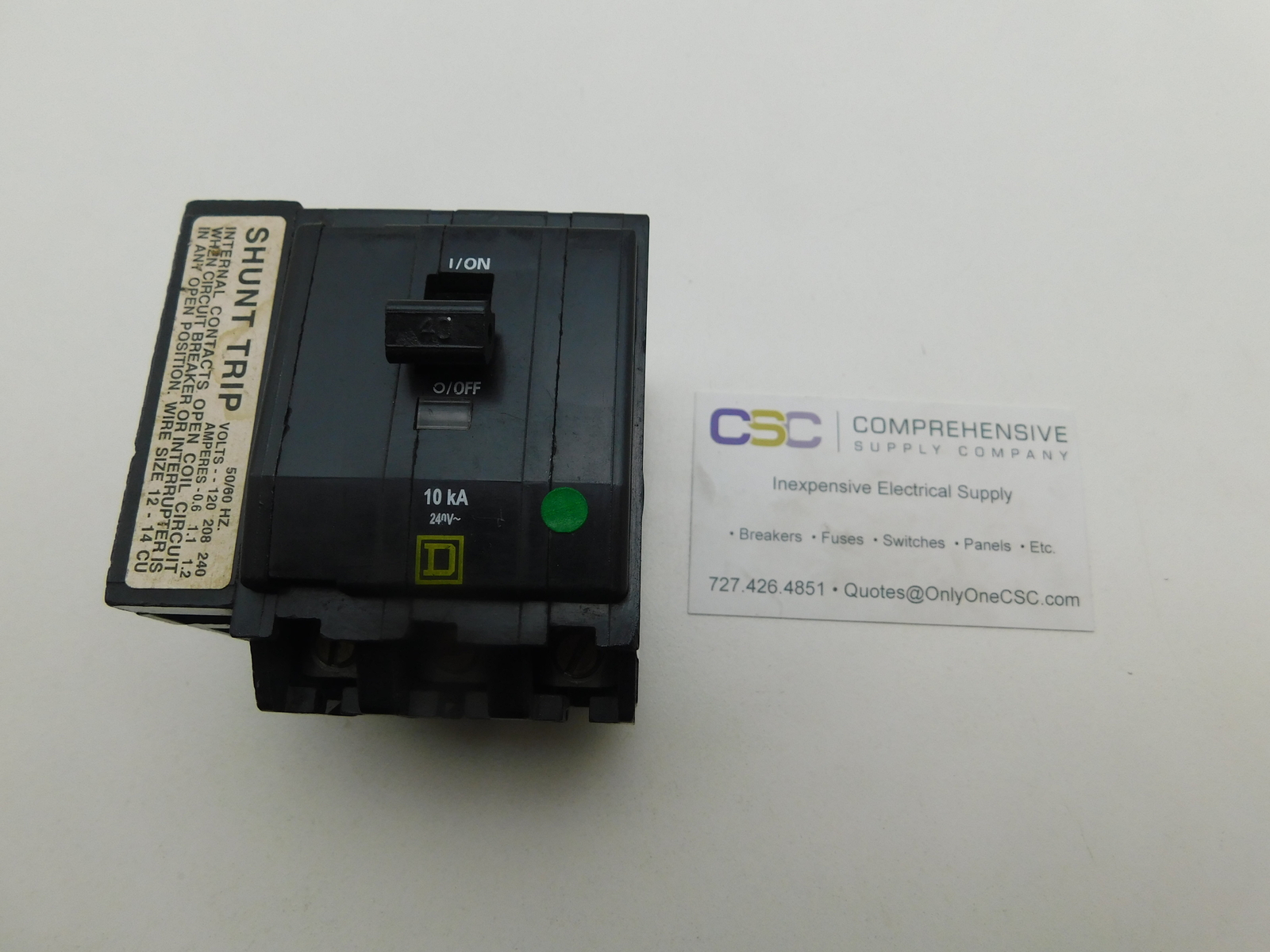 QO3401021 - SQUARE D 40A AMP 3P POLE PLUG ON BREAKER W/240V SHUNT TRIP ...