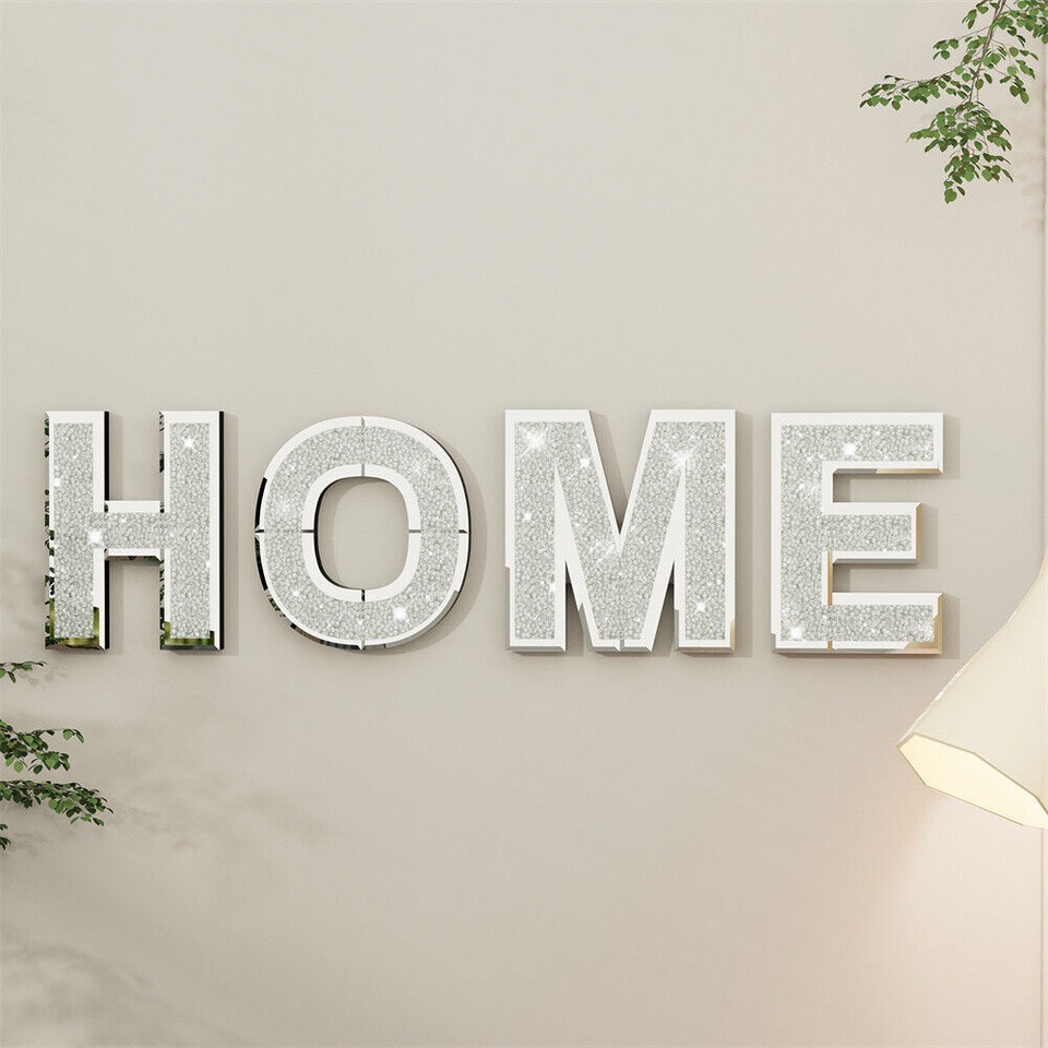 3D Bling LOVE HOME Letters Sign Crushed Crystal Diamond Home Office ...