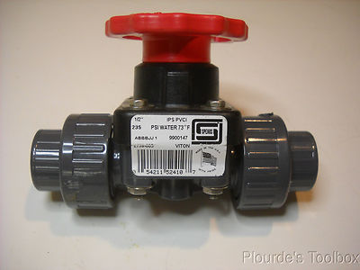 New Spears Sch 80 PVC 1/2" True Union Diaphragm Valve, Socket Weld ...