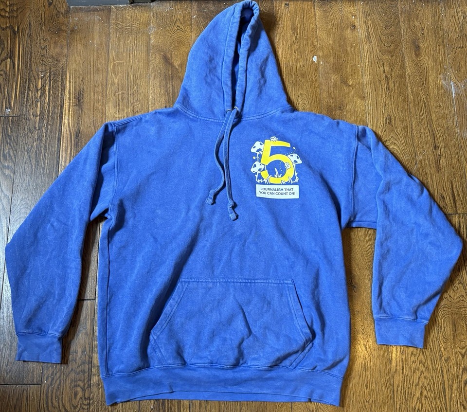 Channel Five Bright Blue Hoodie Large Streetwear Oversize Men’s Baggy ...