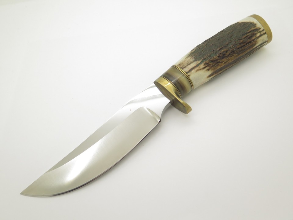 Vintage Custom Bob Lay Canada Handmade Stag Handle Fixed 5.5 Blade ...