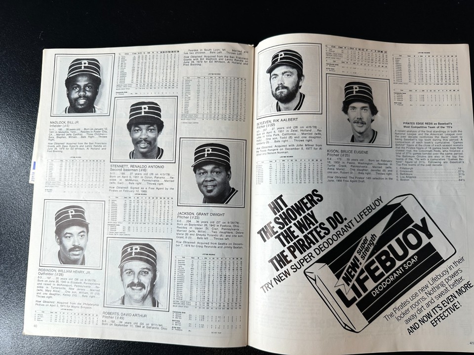 1979 Pittsburgh Pirates - NLCS Official Scorebook - With Ticket Stapled ...