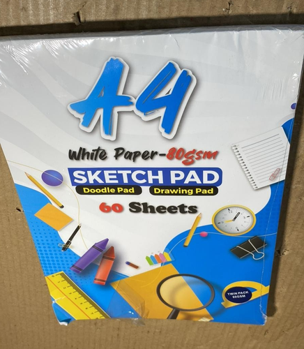 A4 Artists Sketch Pads – 60 Sheets – 80GSM White Cartridge Paper ...