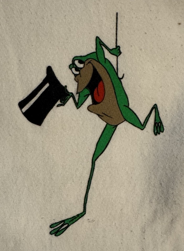 Michigan J Frog WB White Sweatshirt Screen Printed LARGE | eBay