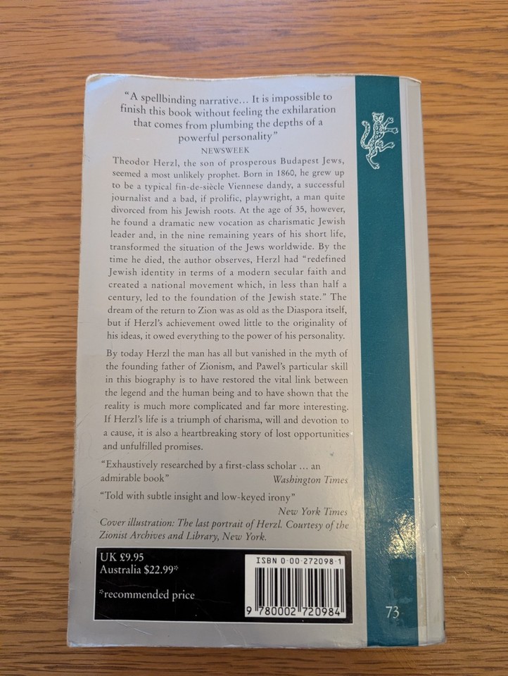 The Labyrinth Of Exile - A Life Of Theodore Herzl - By Ernst Pawel ...