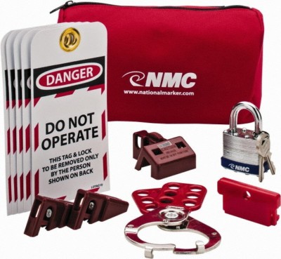 NMC 12 Piece Electrical Lockout Kit Keyed Differently, Comes in Pouch ...