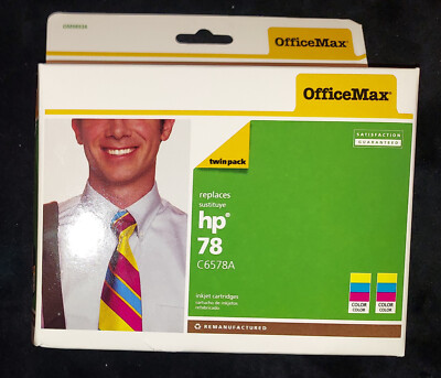 OfficeMax 2 Pack HP Genuine 78 Large Tri-color Ink Cartridge C6578 | eBay