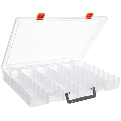 Large 48-Grid Transparent Plastic Organizer Box with Dividers ...