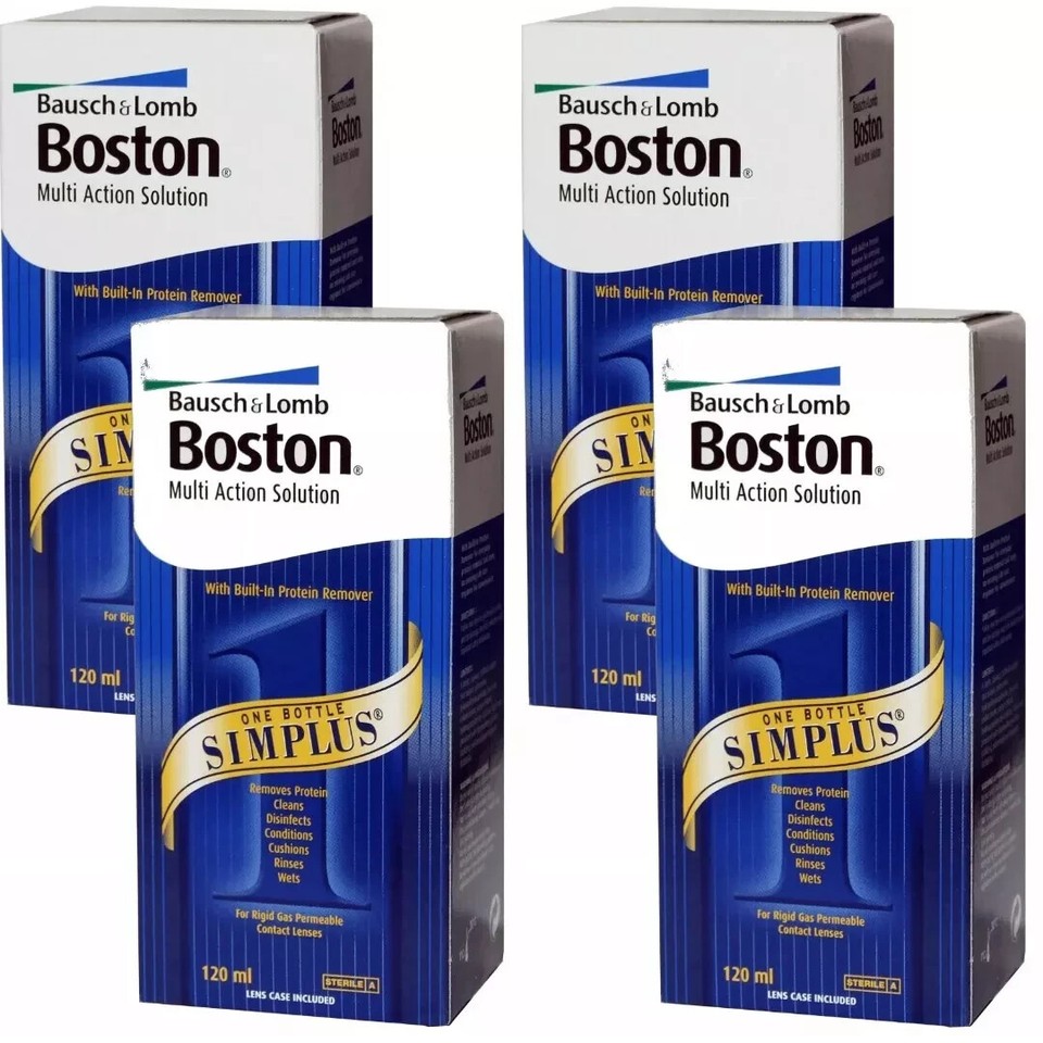 4 x 120ml Boston Simplus Multi Action Contact Lens Solution | eBay