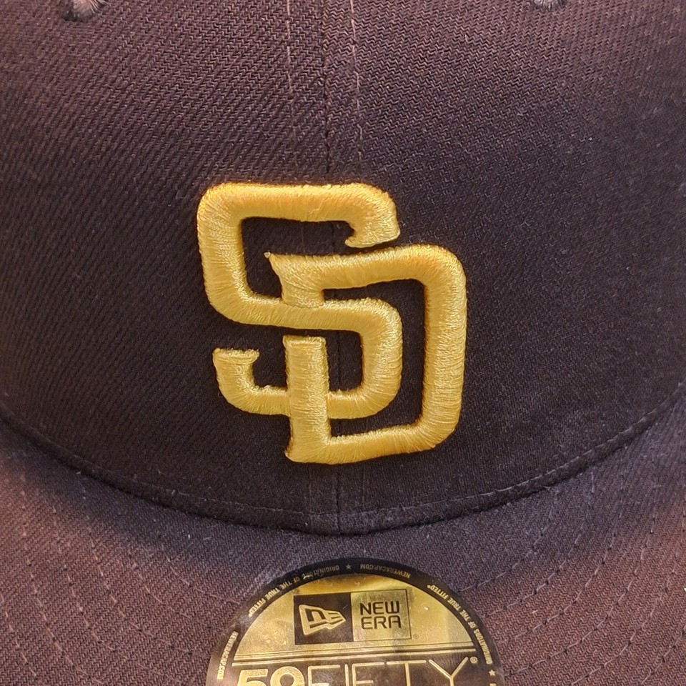 New Era 59FIFTY San Diego Padres Fitted Cap Brown Gold Logo Size 7 1/2 ...