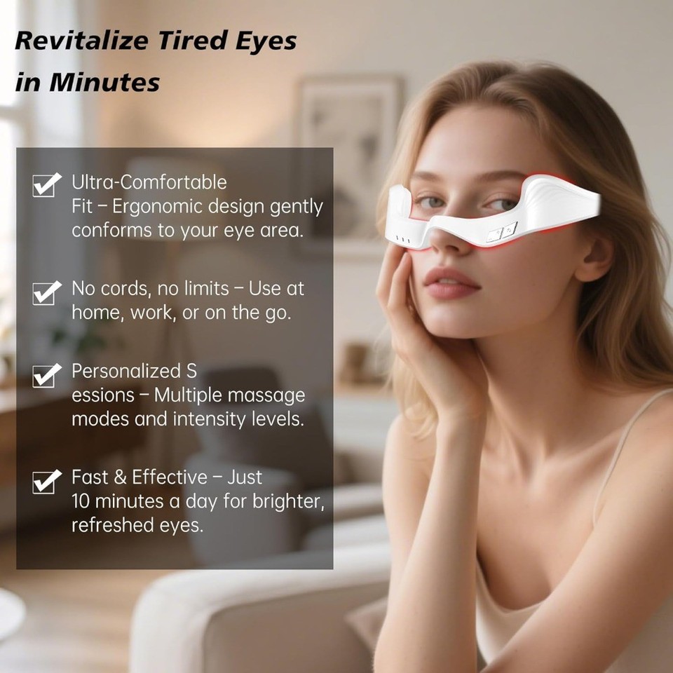 Under Eye Red Light Therapy Device 650nm for Eye Bags Dark Circles and ...