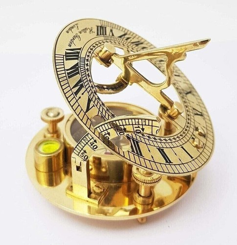 Maritime Brass Compass Polish Sundial Camping Hiking Directional ...