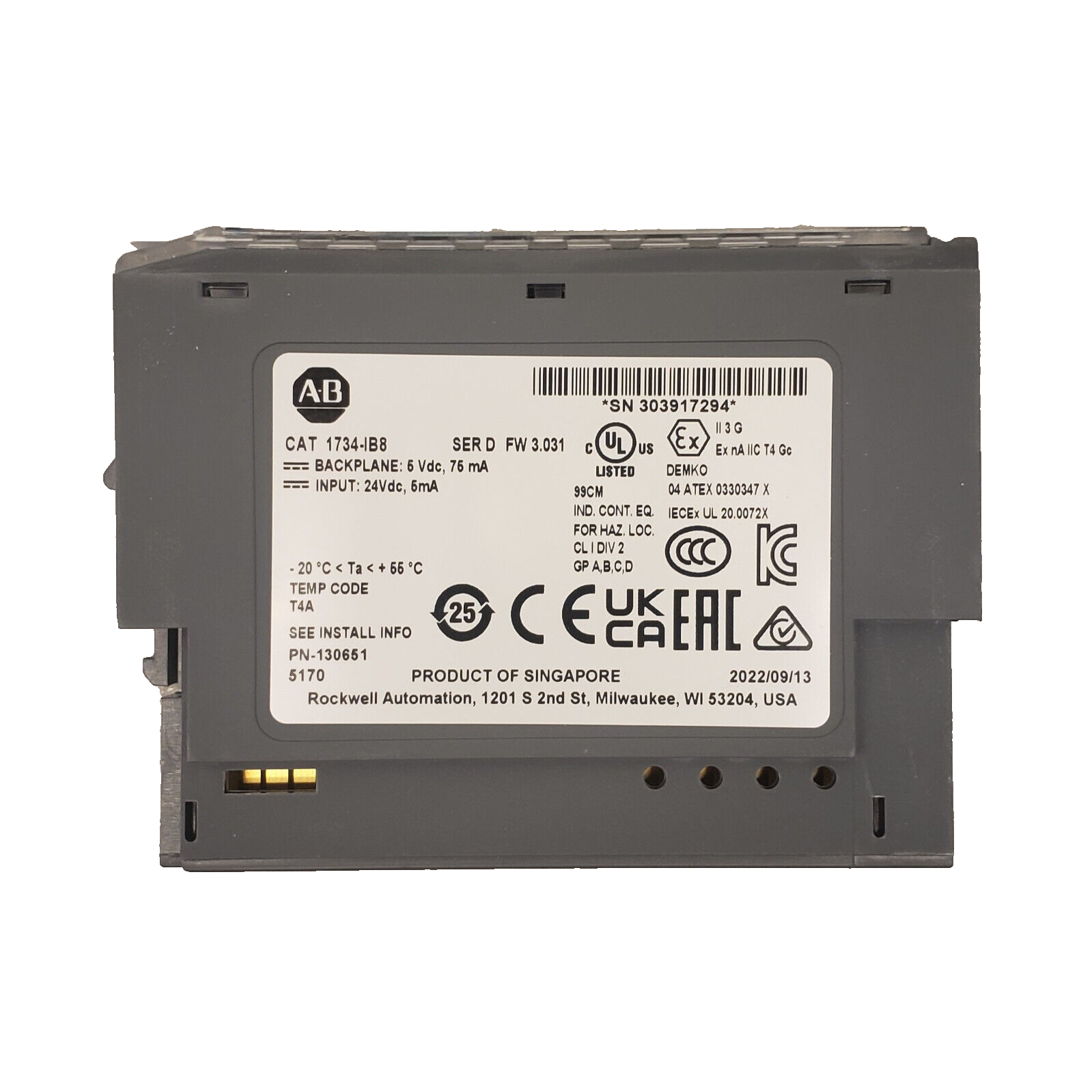 Allen-Bradley 1734-IB8 ser D - POINT I/O 8 Point Digital Input Module ...