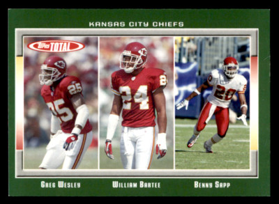2006 Topps Total Greg Wesley / William Bartee / Benny Sapp #272 Chiefs ...