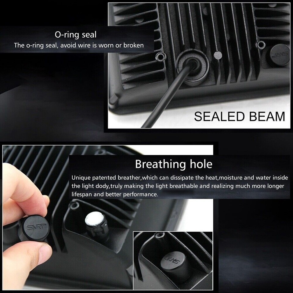 4x 4x6" LED Headlights Hi-Lo Beam H4656/4651 For Kenworth Peterbilt 357 ...